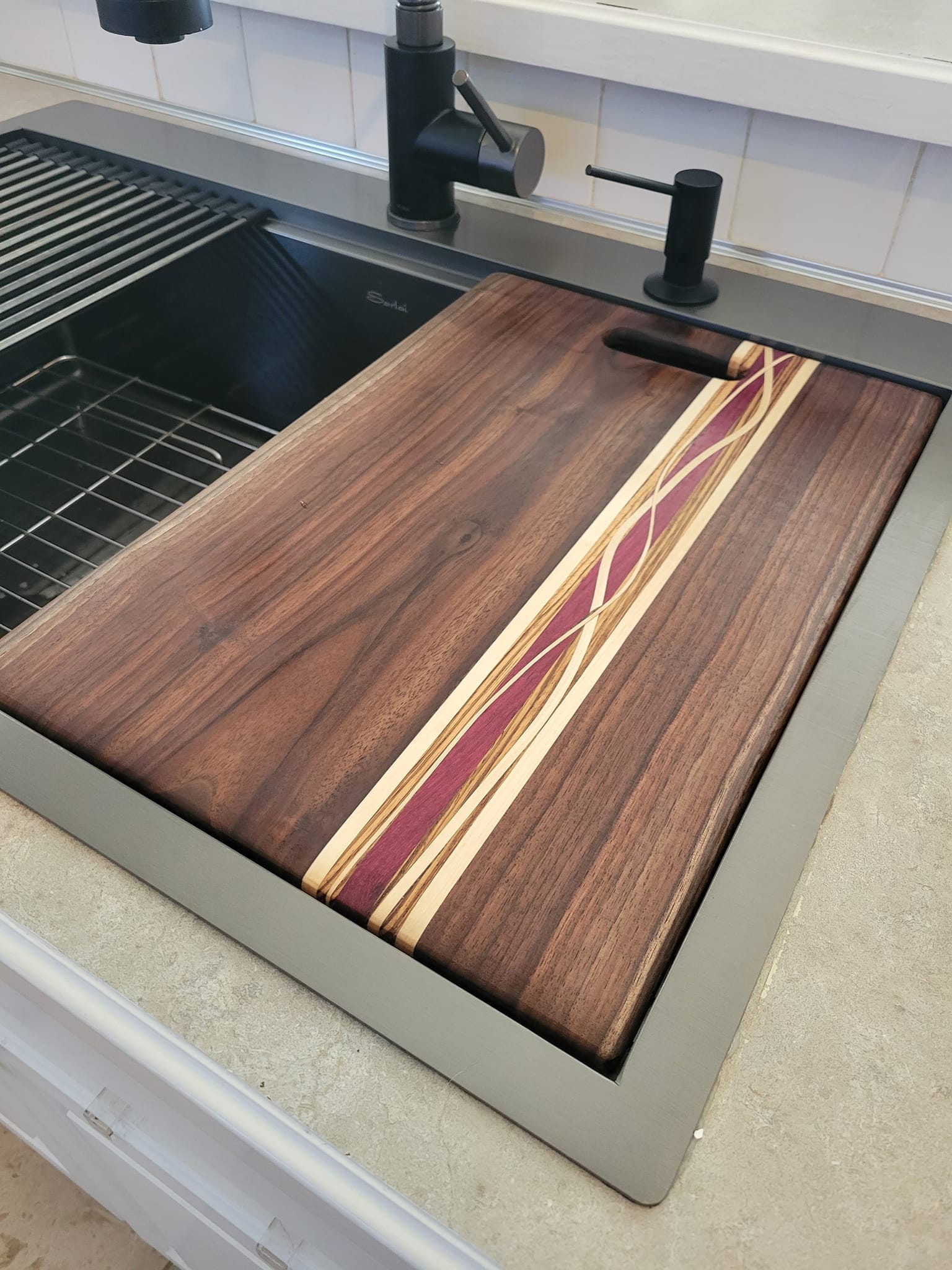 Curved Inlay Cutting Board - Etsy