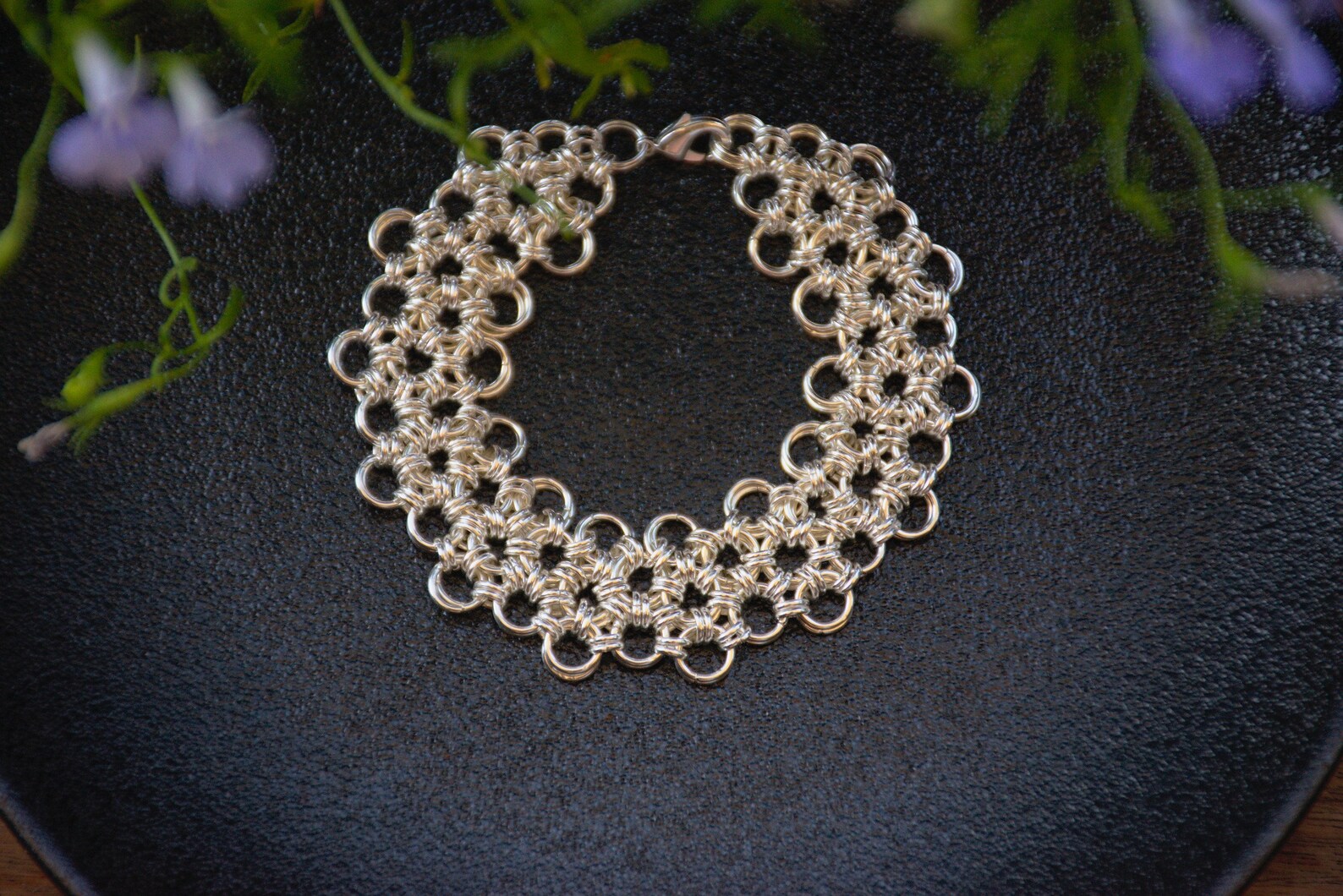 Metal Chainmail Bracelet Silver Color Japanese Chainmail - Etsy