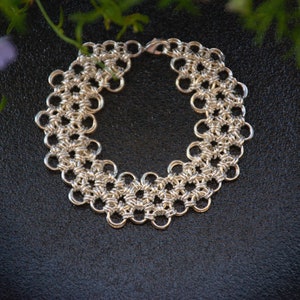 Metal Chainmail Bracelet Silver Color Japanese Chainmail - Etsy