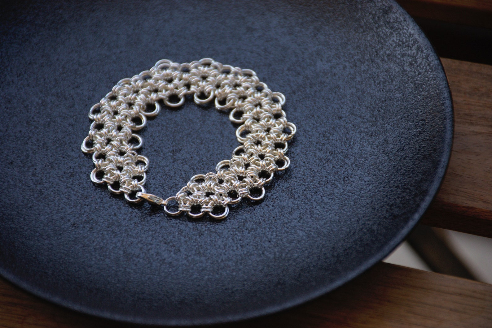 Metal Chainmail Bracelet Silver Color Japanese Chainmail - Etsy