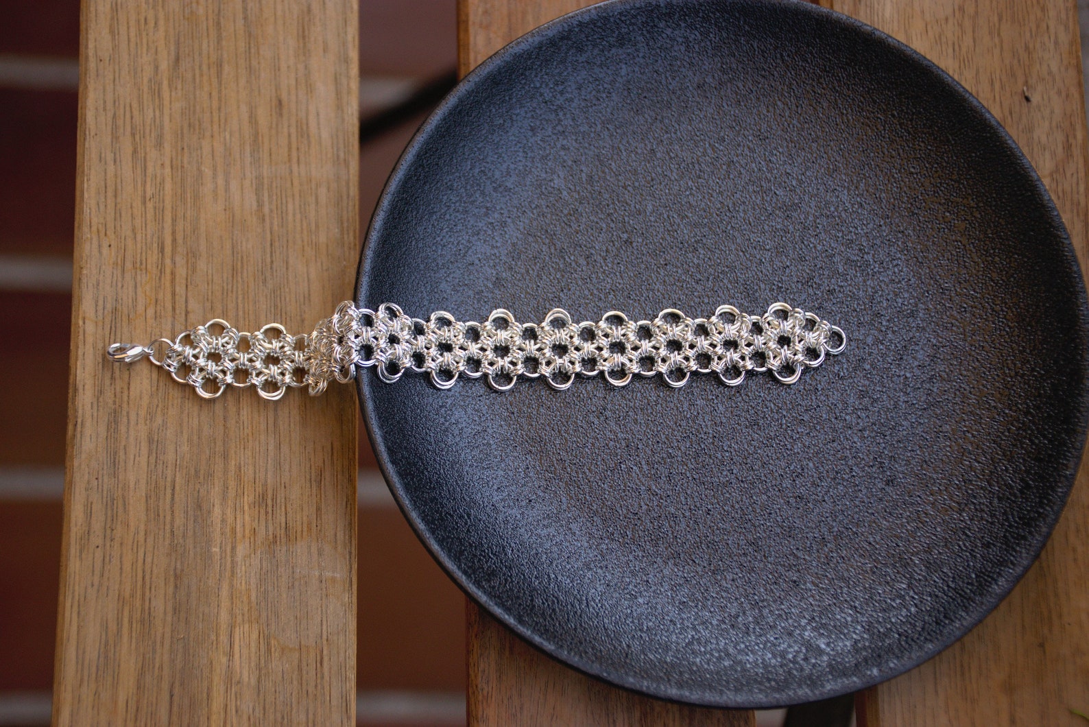 Metal Chainmail Bracelet Silver Color Japanese Chainmail - Etsy