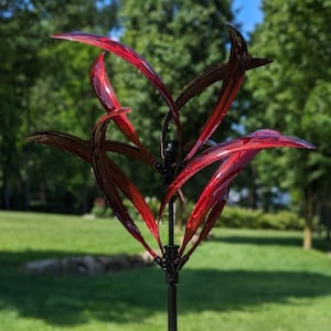 Red Luminous Cascade Kinetic Art Wind Spinner - Etsy