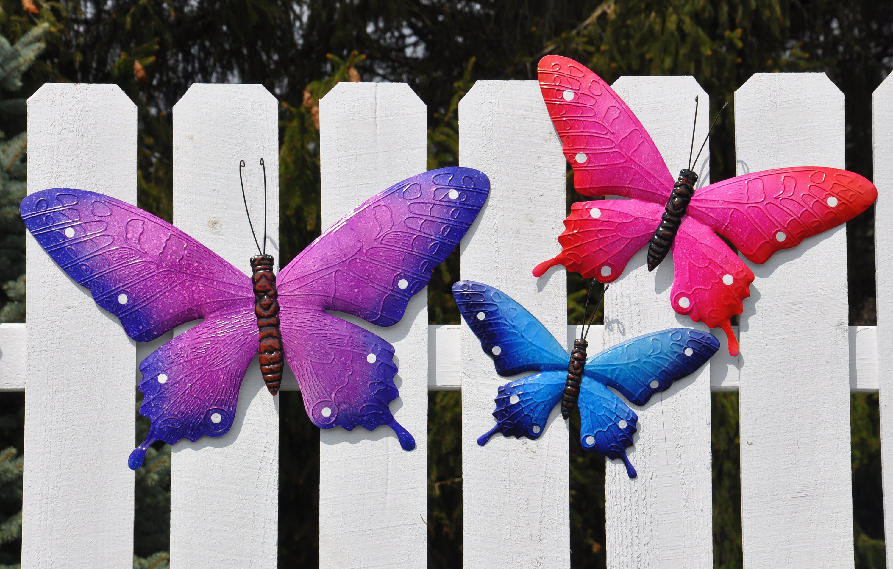 Butterfly Garden Art Vibrant Purple Pink and Blue Butterfly - Etsy