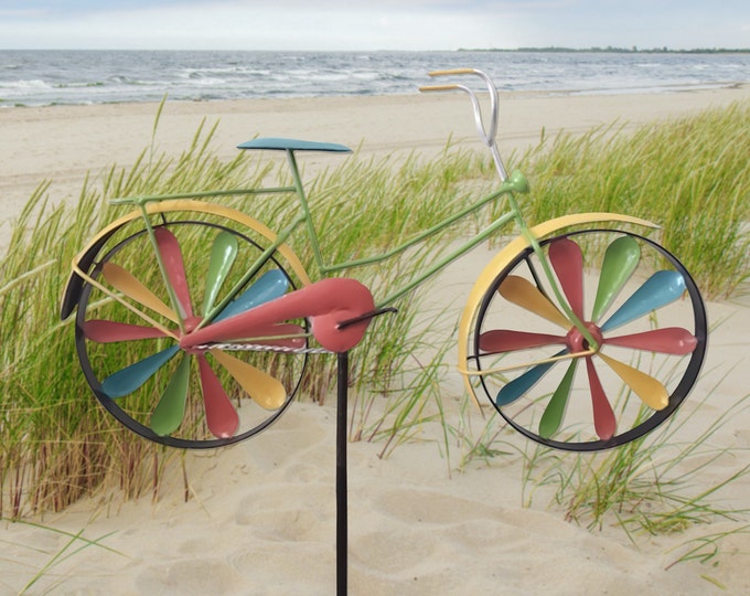 Beach Bike Wind Spinner Whimsical Colors - Etsy