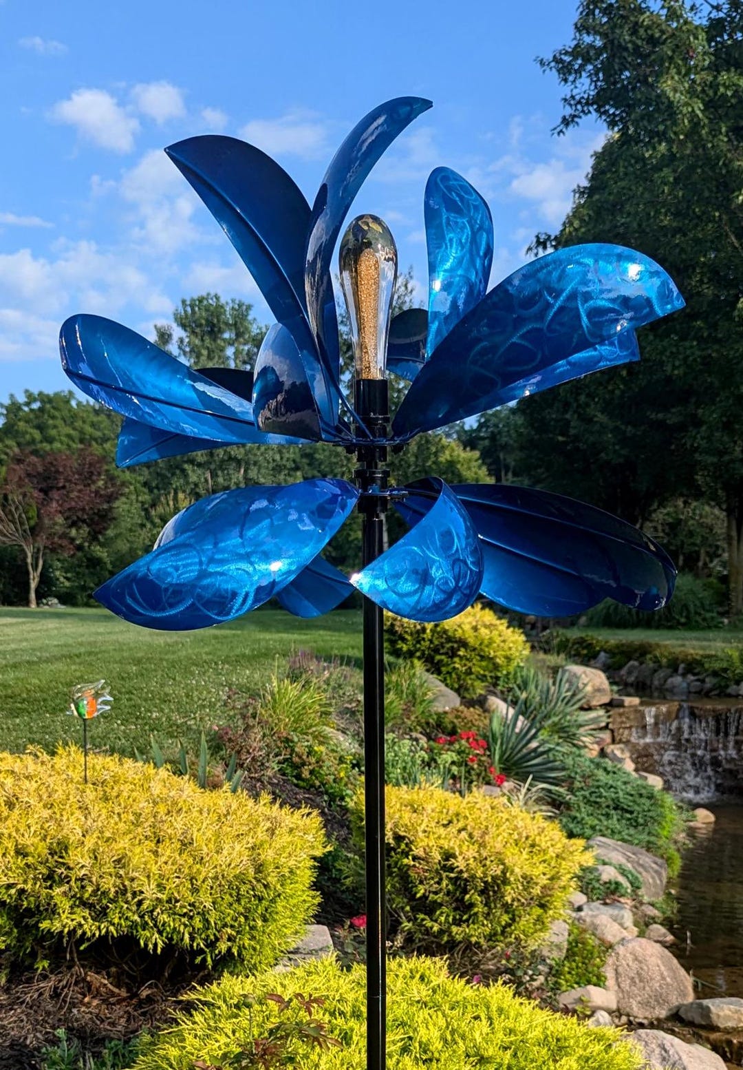 Blue Starburst Luminous Montana - Wind Sculpture Spinner - Etsy