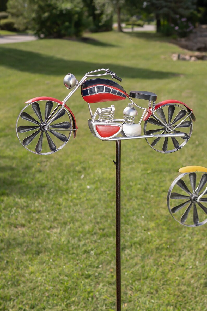 Red Motorcycle Wind Spinner - Etsy
