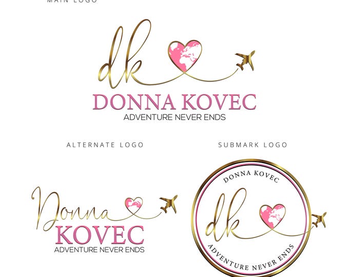 Premade Travel Agency Logo, Globe Plane Design, Editable Logo - Etsy