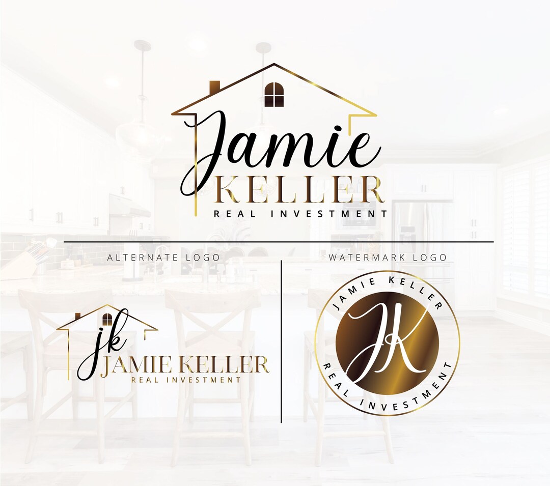 Gold Real Estate Logo Design, Business Logo, Realtor Logo, House Logo ...