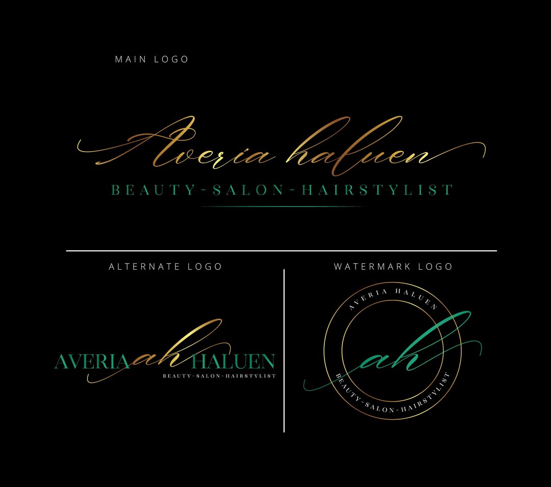 Elegant Gold Black Beauty Logo Design, Boutique Logo, Hair Salon Logo ...