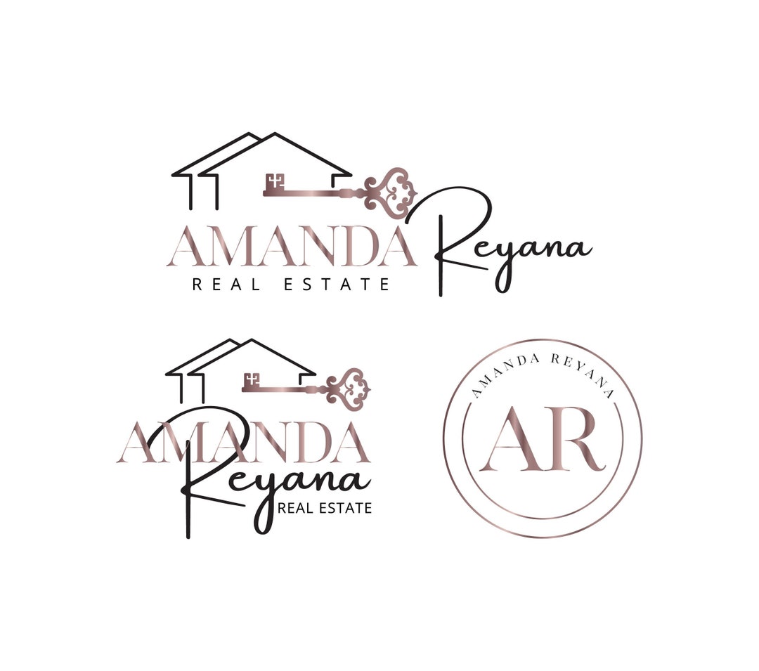 Modern Real Estate Logo Design: Gold Realtor Branding - Etsy