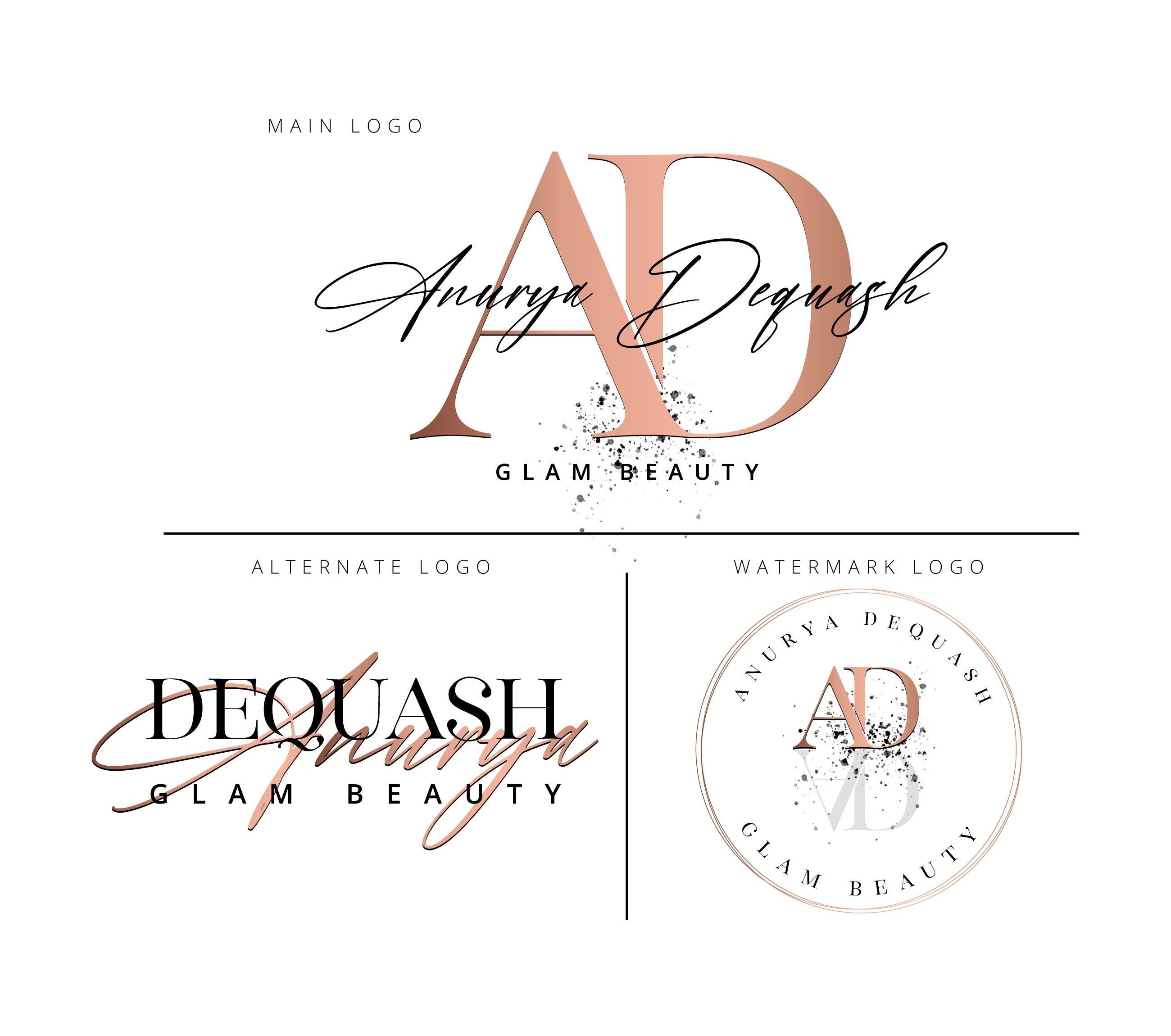 Rose Gold Logo Design Beauty Logo Boutique Logo Premade - Etsy