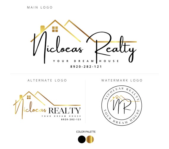 Gold Realtor Logo Real Estate Logo Realtor Logo Property Logo Design