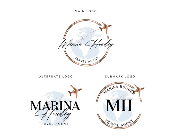 Travel Agency Custom Logo, Pilot Cartoon Logo, Travel Agent Logo ...