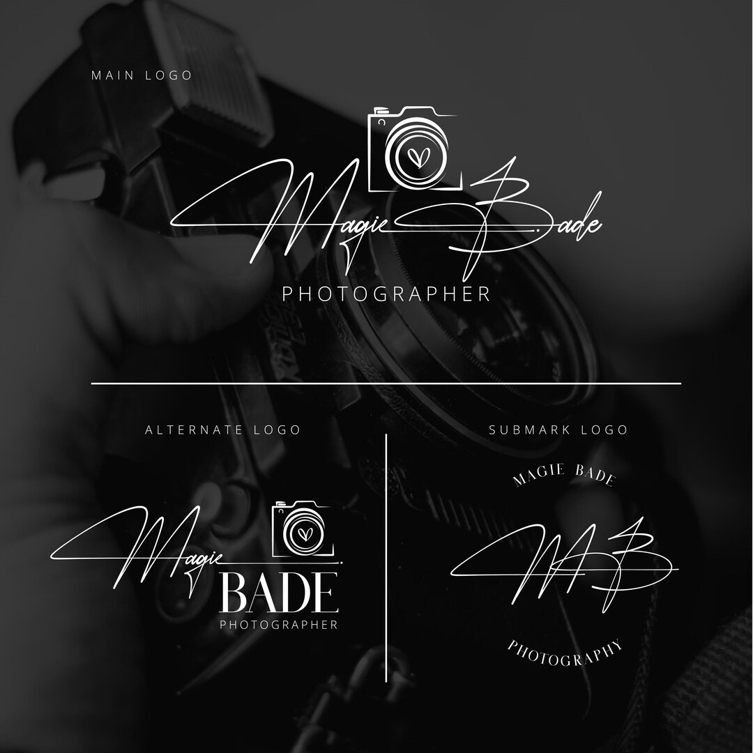Handwritten Photography Logo Design: Signature Camera Logo (digital ...