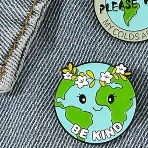 Earth Pin-cartoon Enamel Pin- Special Gift- Backpack Accessory- Teen ...