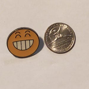 Yellow Smiley Face Enamel Pin- Special Gift- Backpack Accessory- Teen Gift-cute Pin- Happy Face ...