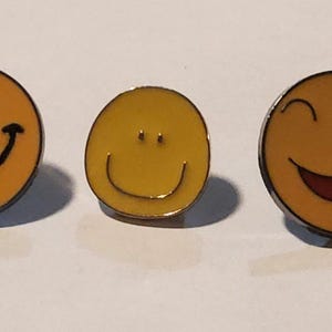 Yellow Smiley Face Enamel Pin- Special Gift- Backpack Accessory- Teen Gift- Cute Pin- Happy Face ...