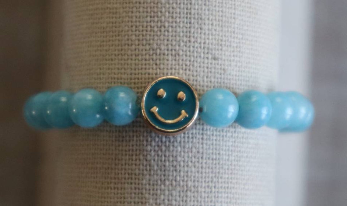 Custom Healing Stone Smiley Face Bracelets Amethyst Bracelet - Etsy