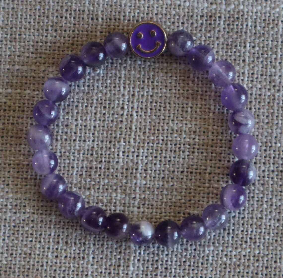 Custom Healing Stone Smiley Face Bracelets Amethyst Bracelet - Etsy