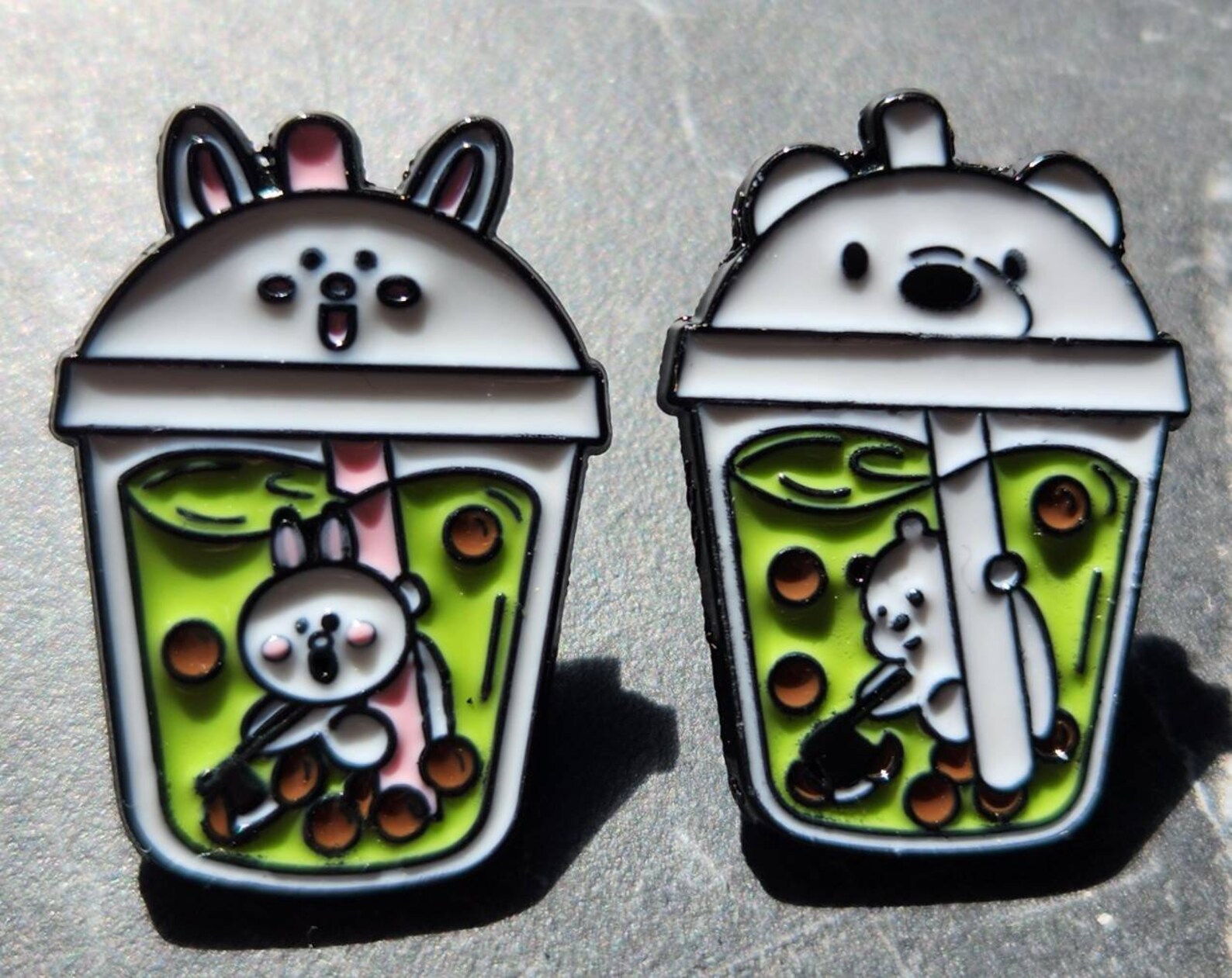Boba Tea Enamel Pin Bear or Bunny Boba Tea Boba Accessory - Etsy
