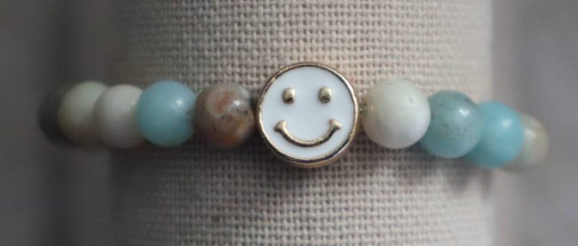 Custom Healing Stone Smiley Face Bracelets Amethyst Bracelet - Etsy