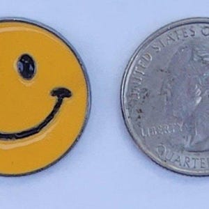 Yellow Smiley Face Enamel Pin- Special Gift- Backpack Accessory- Teen Gift- Cute Pin- Happy Face ...