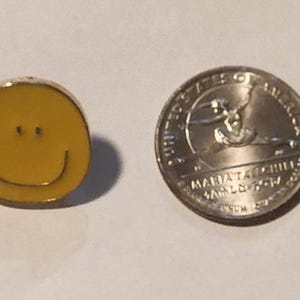 Yellow Smiley Face Enamel Pin- Special Gift- Backpack Accessory- Teen Gift- Cute Pin- Happy Face ...