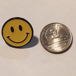 Yellow Smiley Face Enamel Pin- Special Gift- Backpack Accessory- Teen Gift-cute Pin- Happy Face ...