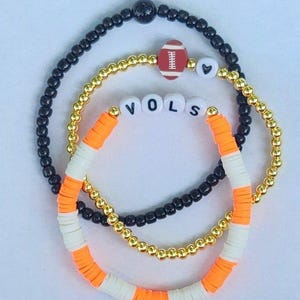 Vols Bead Bracelet Stack- Personalized Gifts- Game Day Jewelry-college ...