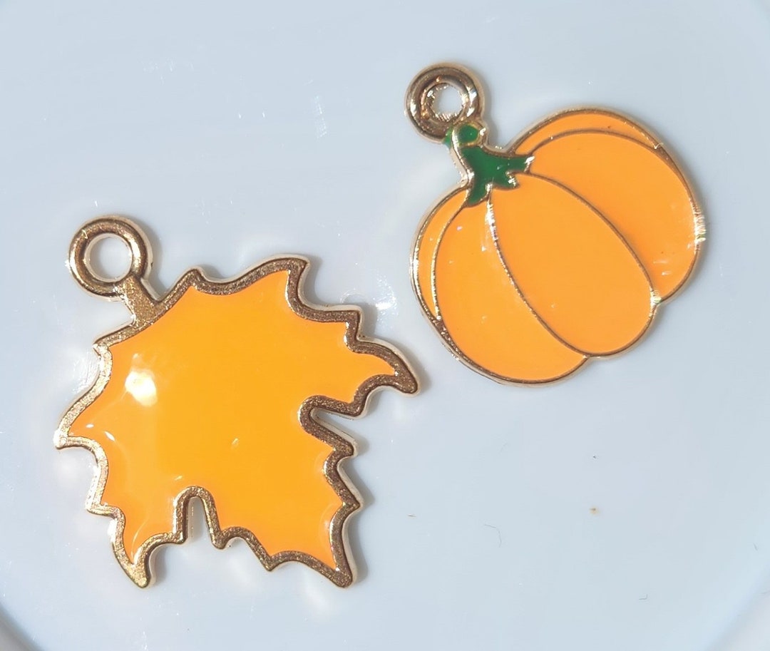 Pumpkin/maple Leaf Enamel Charms Halloween Charms Fall Charms Bulk ...