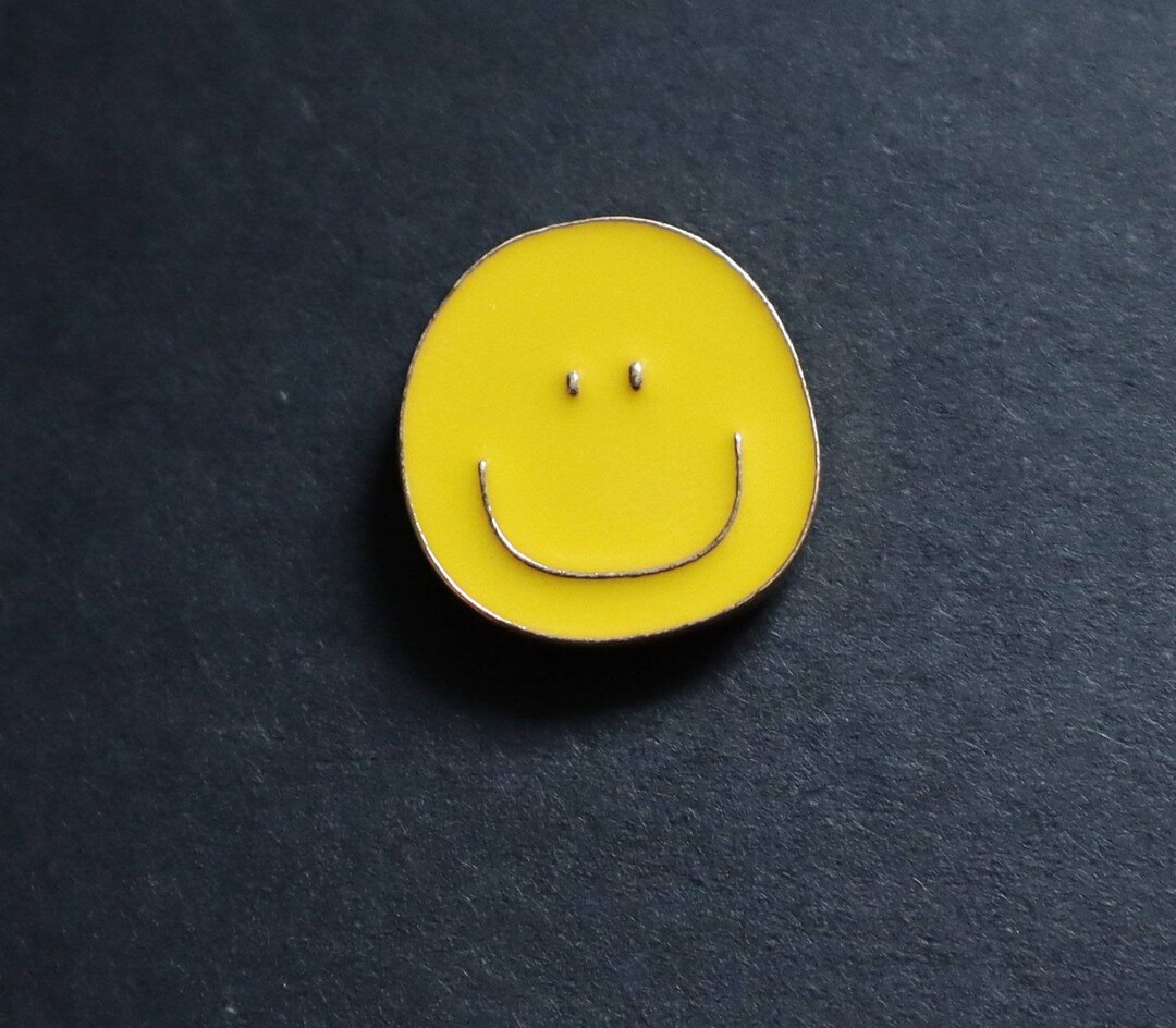 Yellow Smiley Face Enamel Pin- Special Gift- Backpack Accessory- Teen Gift- Cute Pin- Happy Face ...
