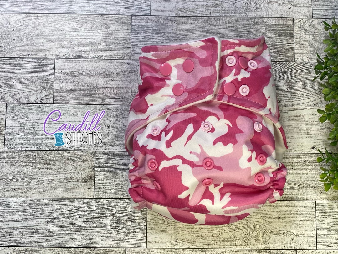 Pink Camouflage Pocket One-size Diaper, Baby’s Nappies, Reusable, Baby ...