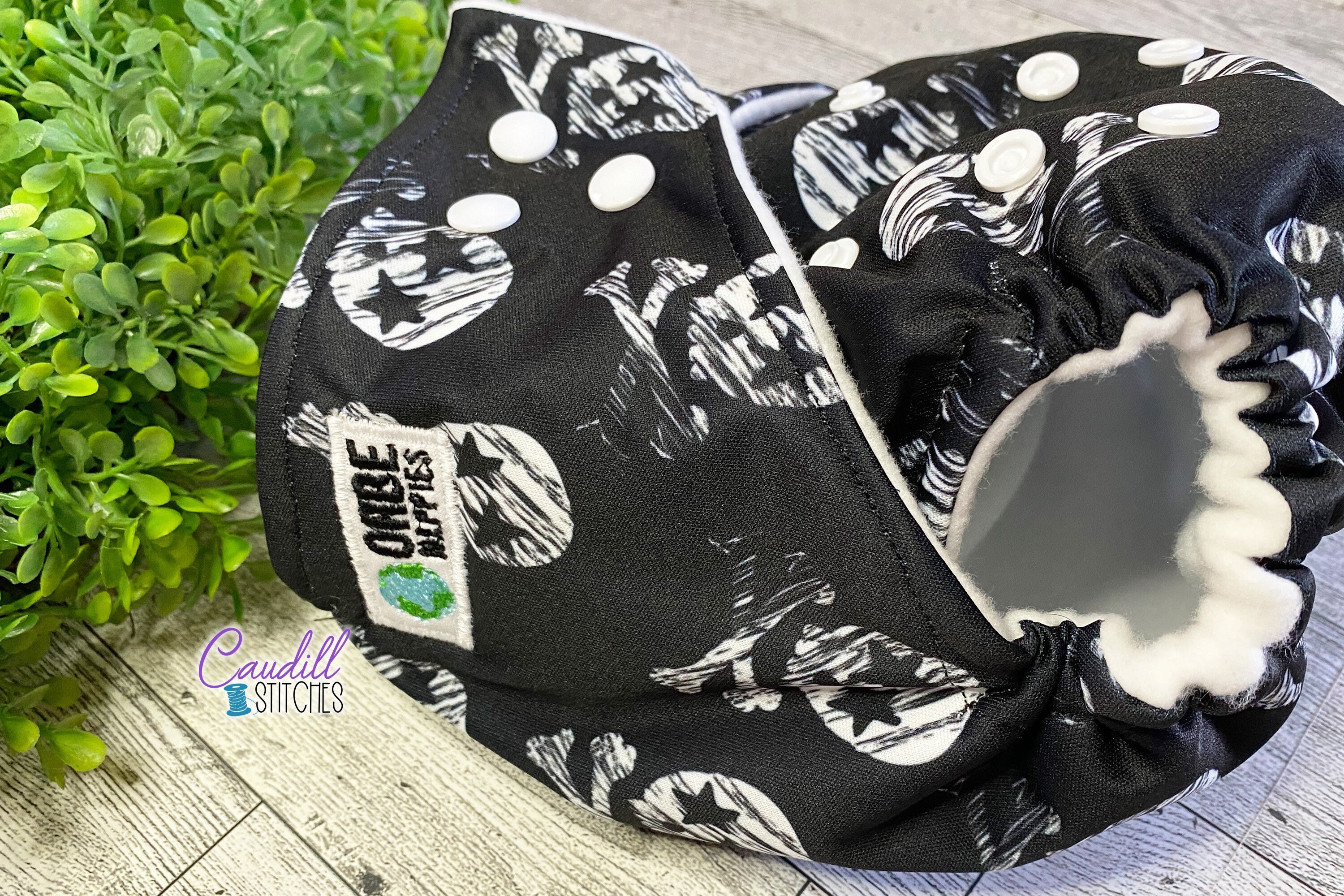 Skull Black and White Halloween Pocket One-size Diaper, Baby’s Nappies ...