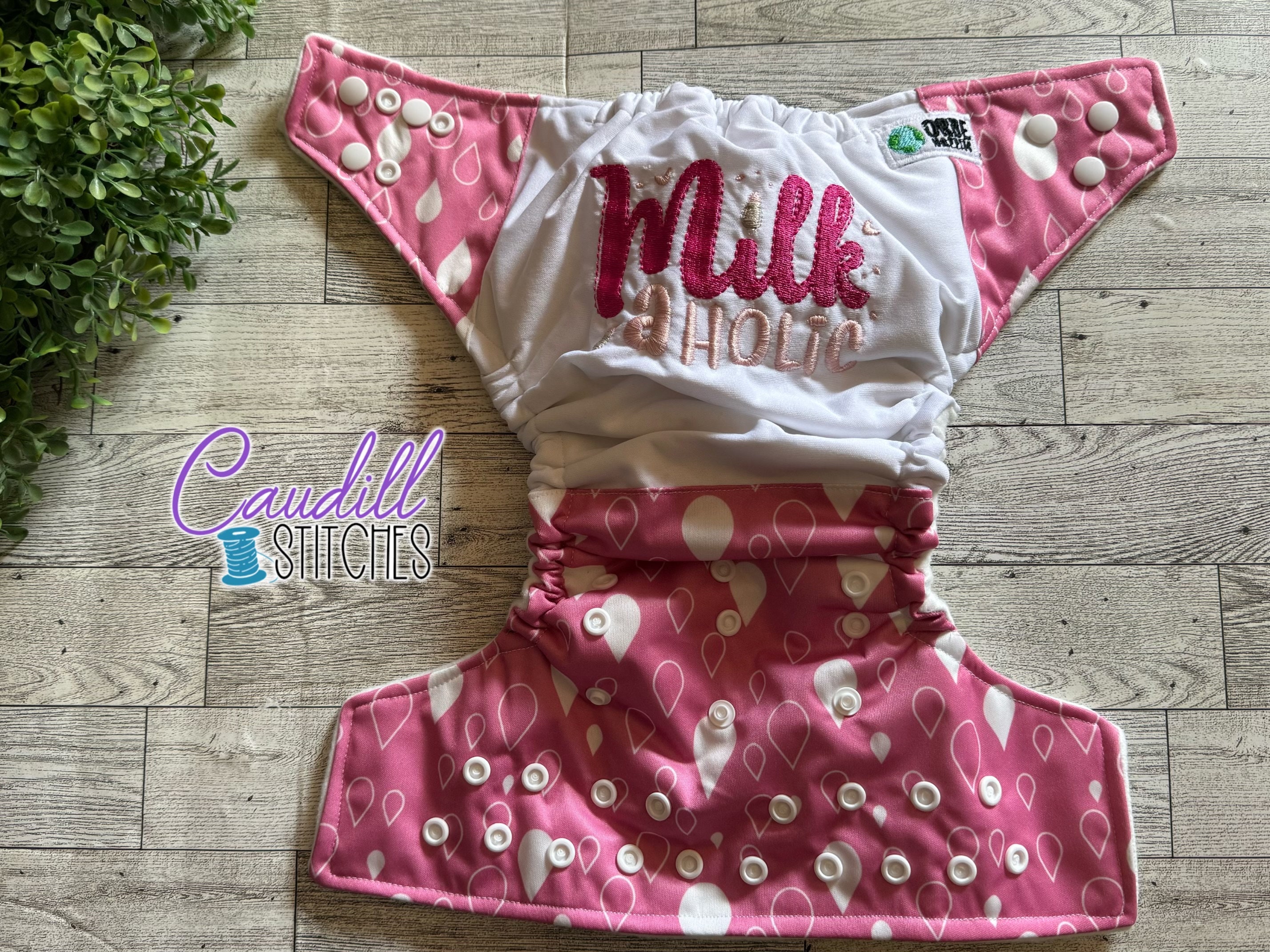 Milk Aholic, Breastfeeding Embroidered Pocket One-size Diaper, Babys ...