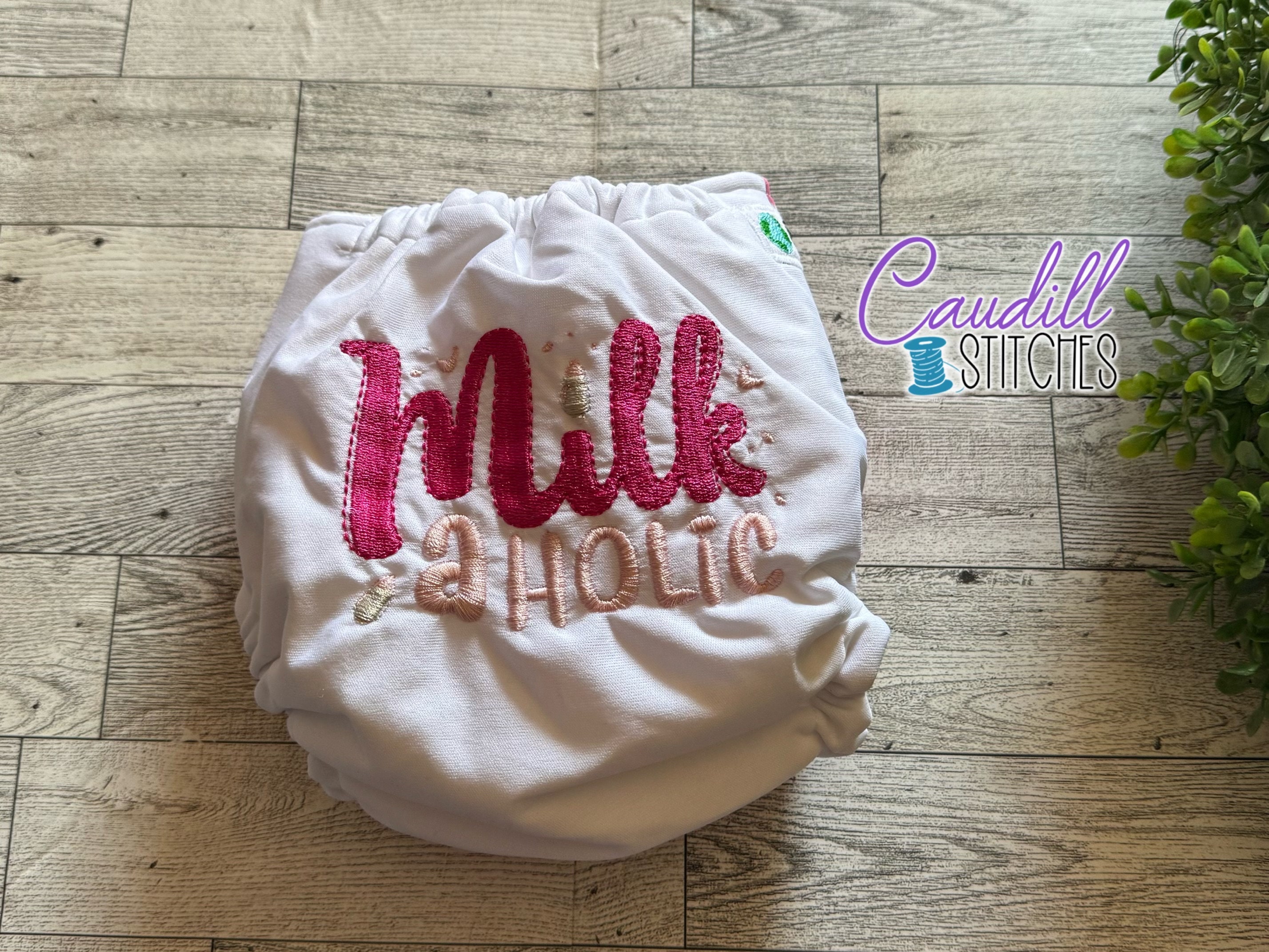 Milk Aholic, Breastfeeding Embroidered Pocket One-size Diaper, Babys ...