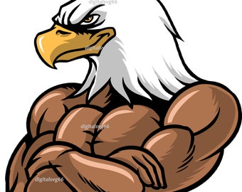 Muscular Eagle Svg - Etsy