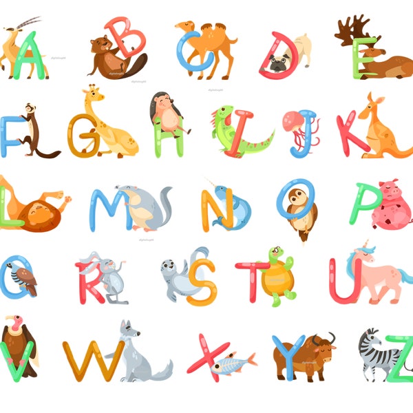 Wolf Alphabet - Etsy