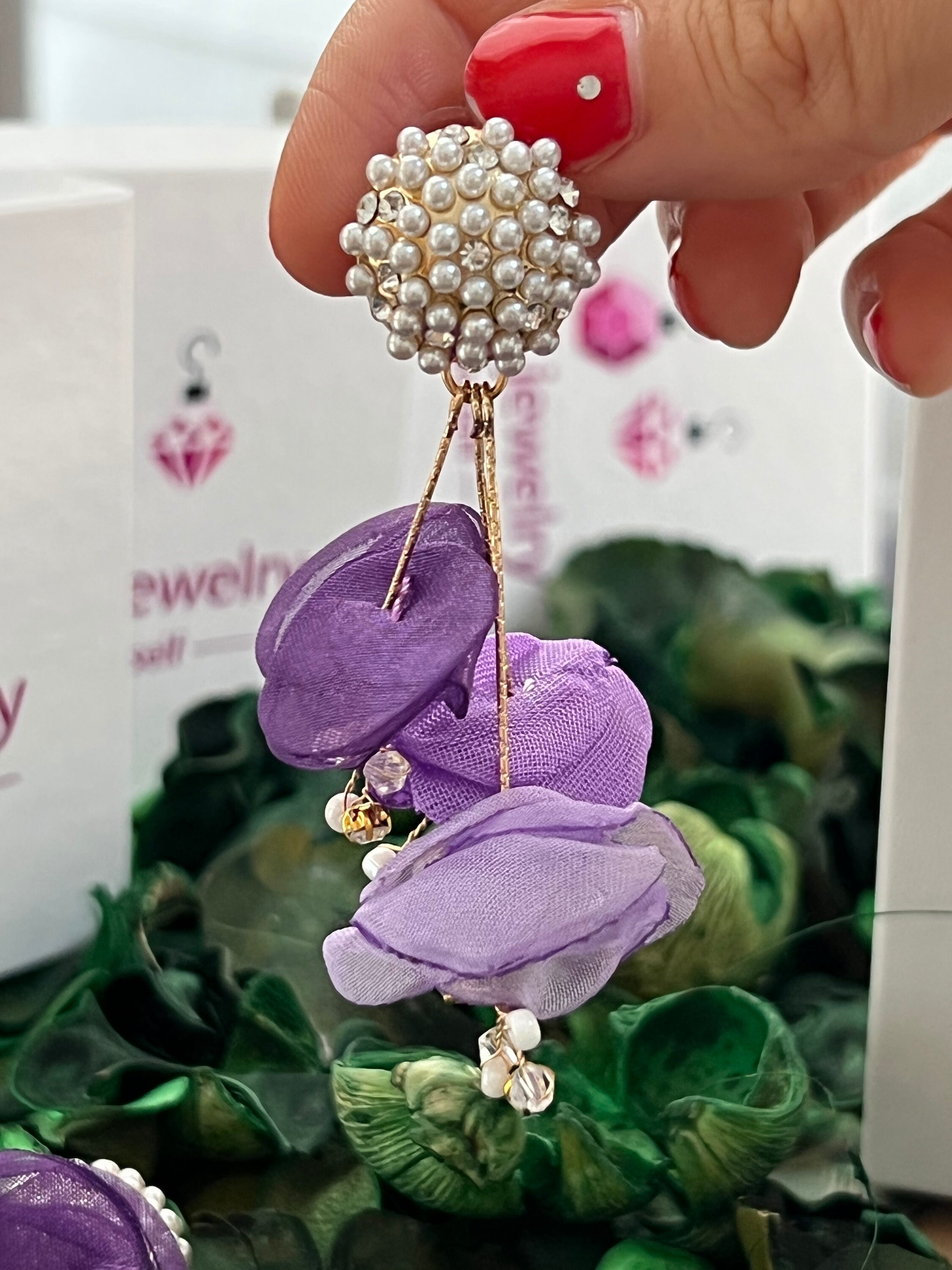 Earrings Purple Handmade - Etsy
