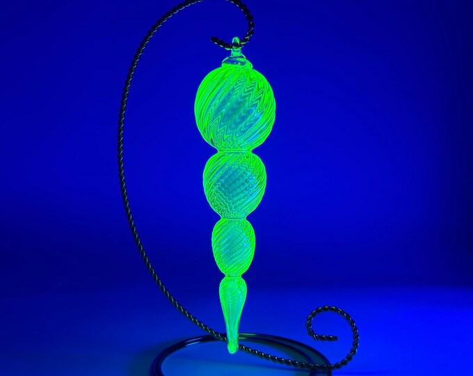 Uranium Glass Optic Spire Ornament - Etsy