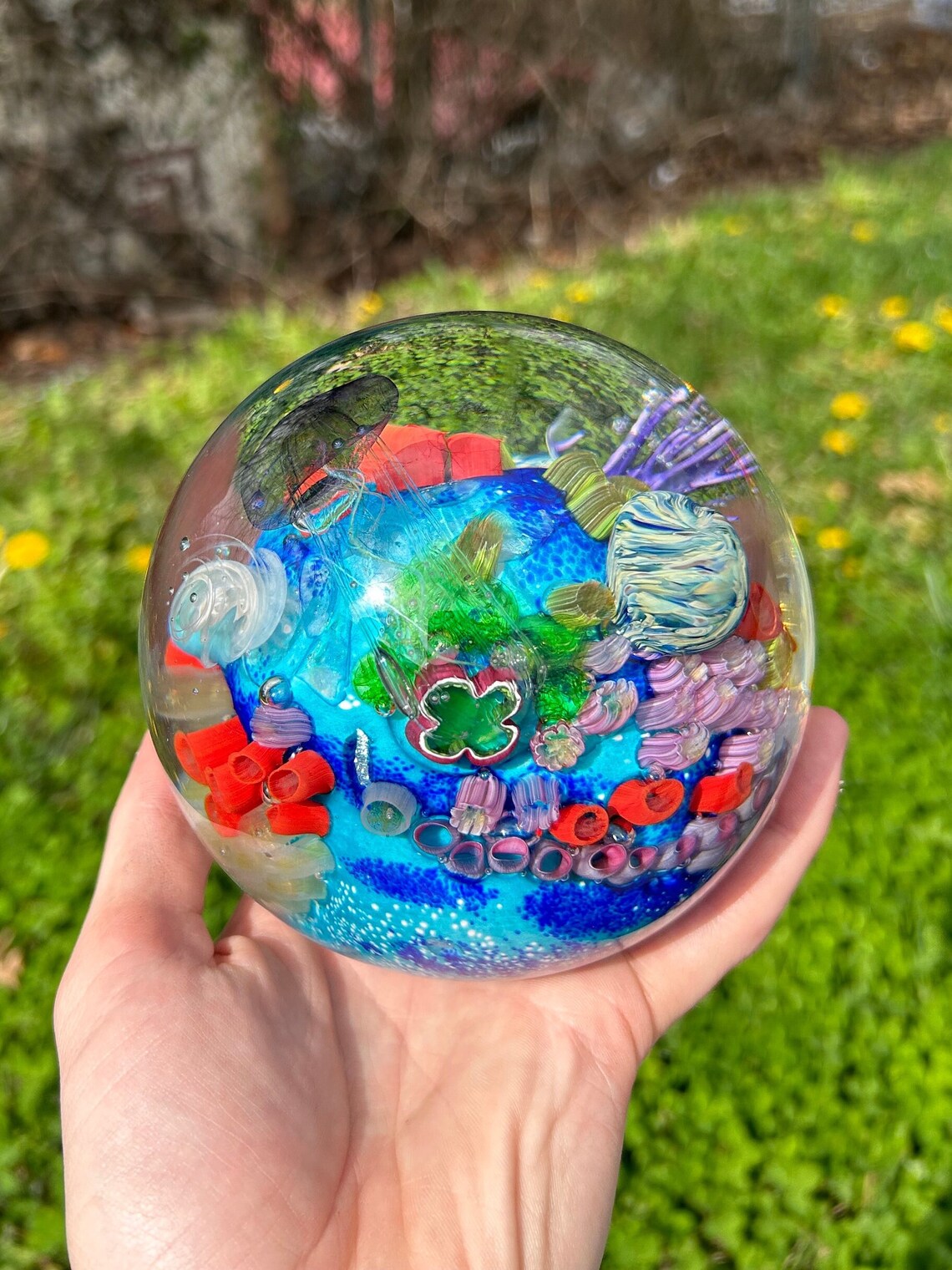Ocean Orb Glass Sculpture - Etsy