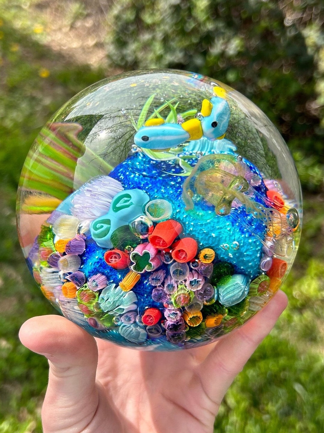 Ocean Orb Glass Sculpture - Etsy