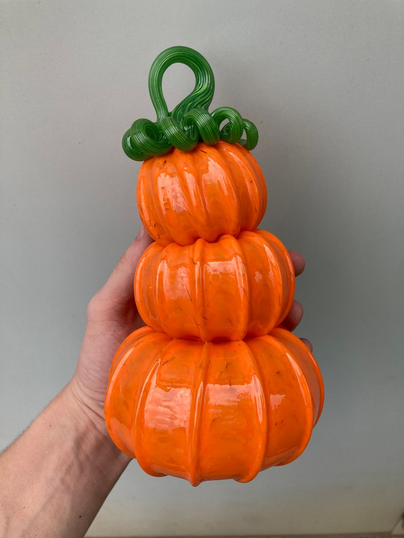 Small Orange Pumpkin Stack - Etsy
