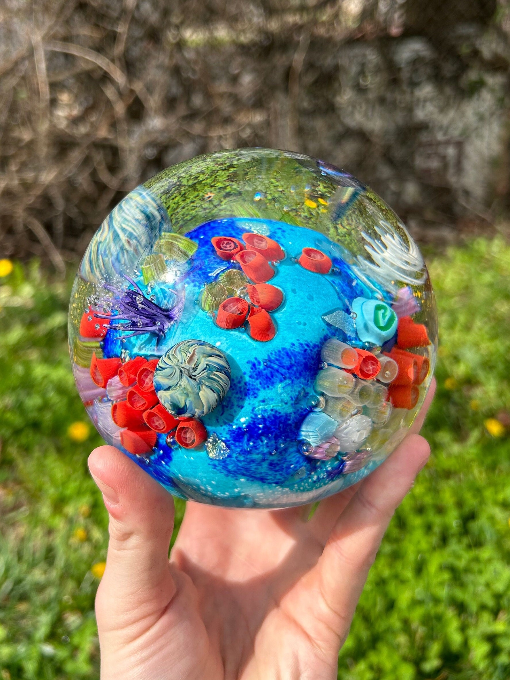 Ocean Orb Glass Sculpture - Etsy
