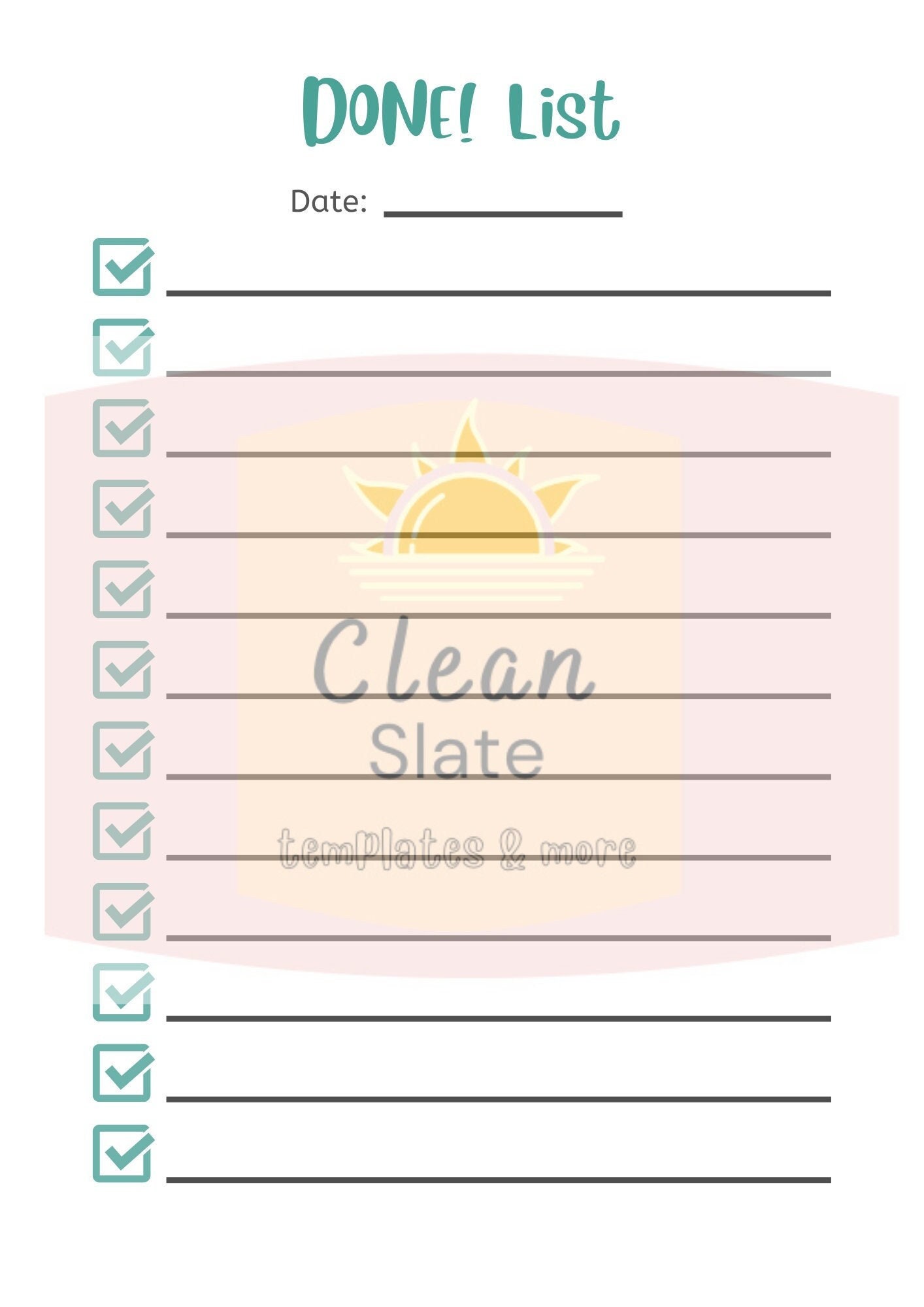 Done! List Printable / Digital Download / PDF / Instant Download - Etsy