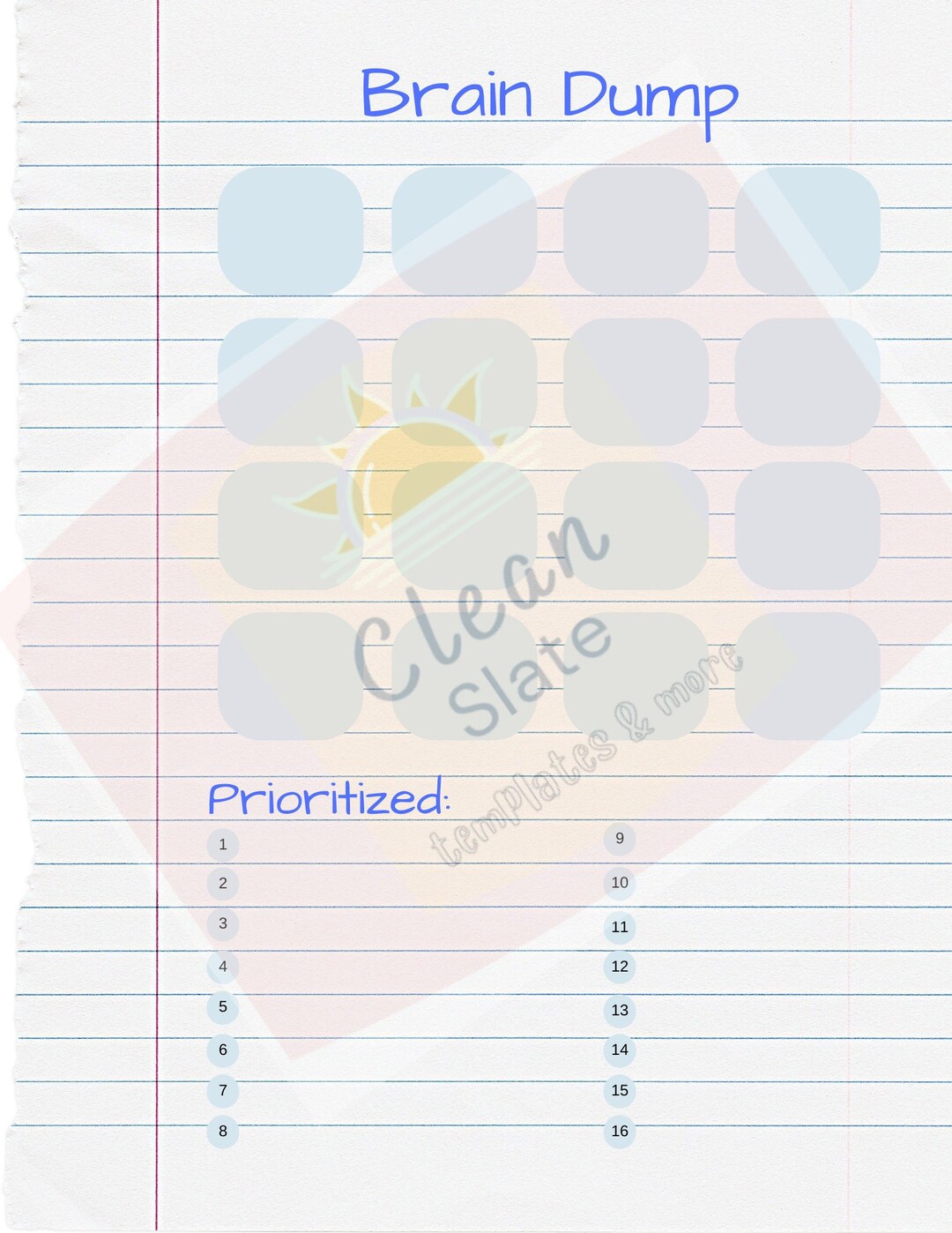 Brain Dump Printable. Dump (list) and Prioritize on 1 Sheet! Great for ...