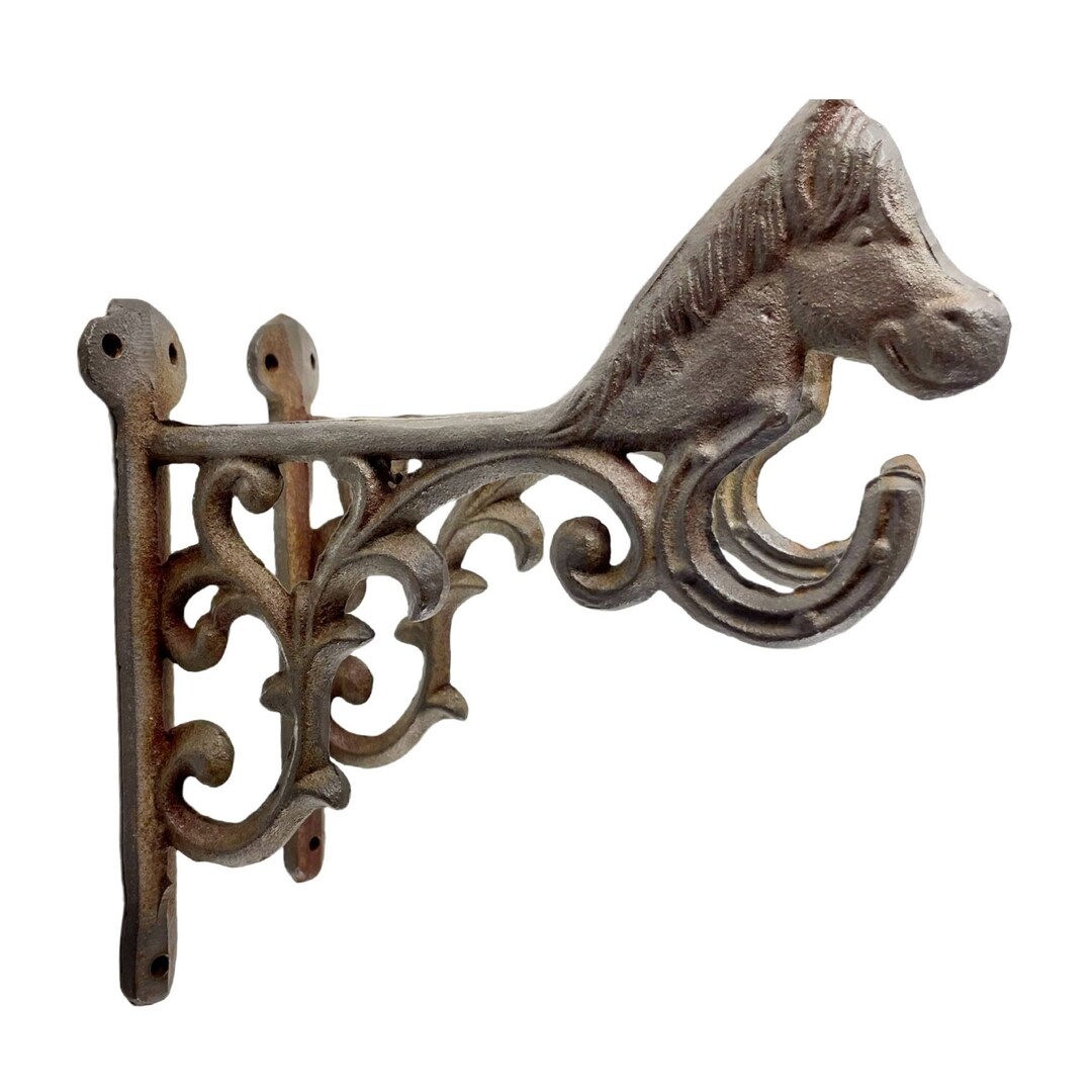 Horse Head Hanger and Shelf Bracket, Cast Iron, Set of Two - Etsy