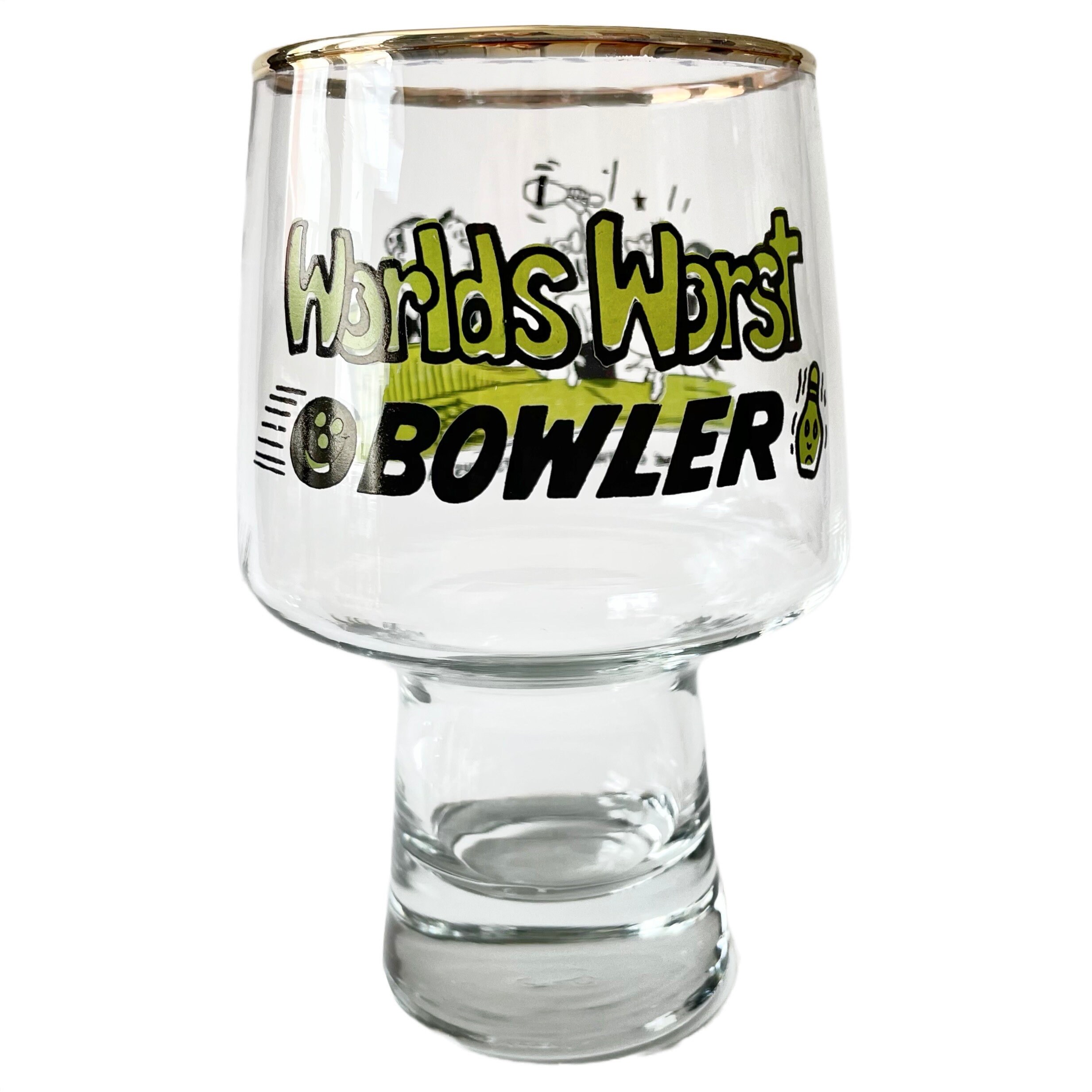 Vintage 70s Worlds Worst Bowler Beer Glass Funny Bowling Trophy ...