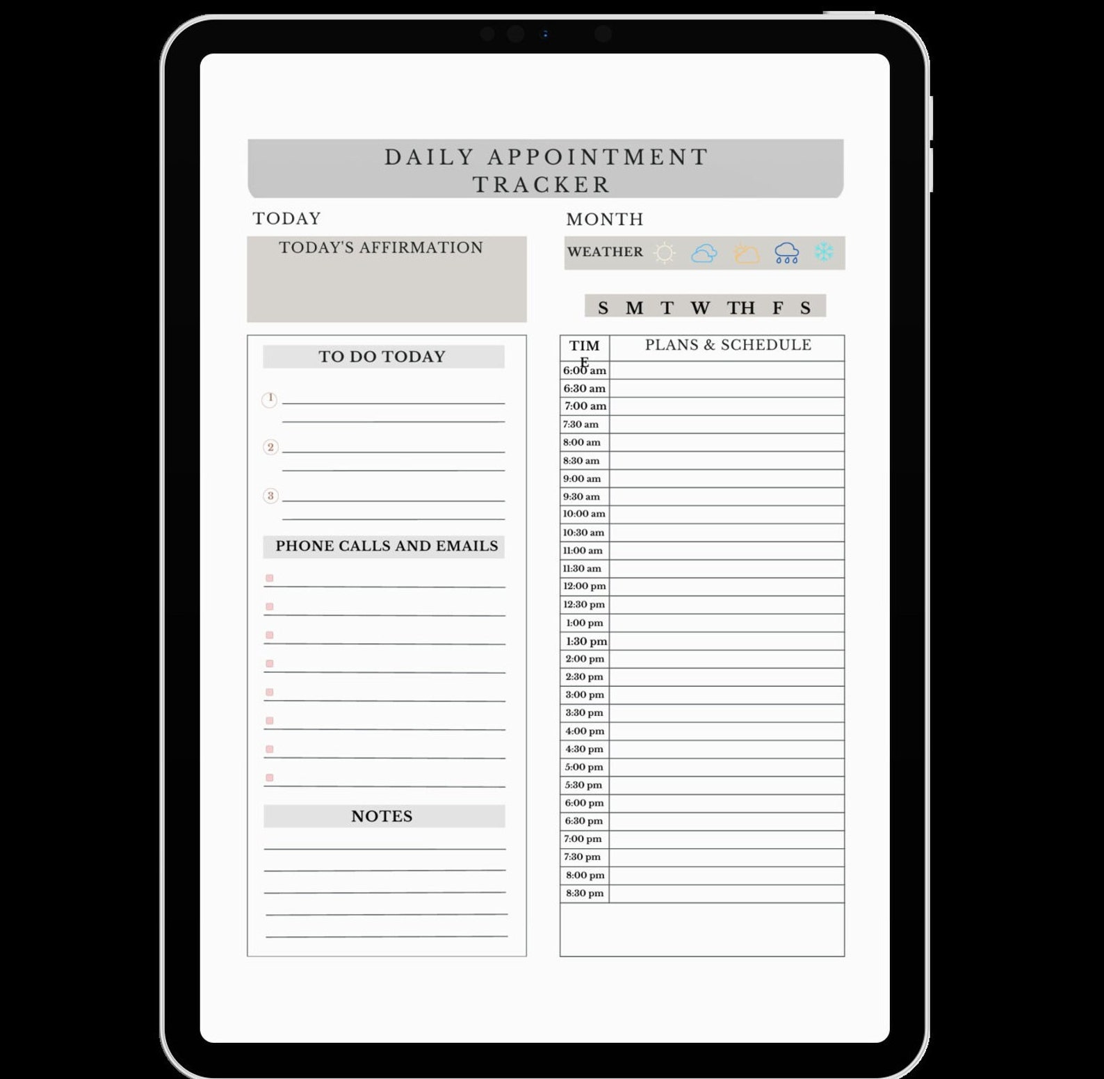 Printable Appointment Tracker, Downloadable Print, Daily Appointment ...