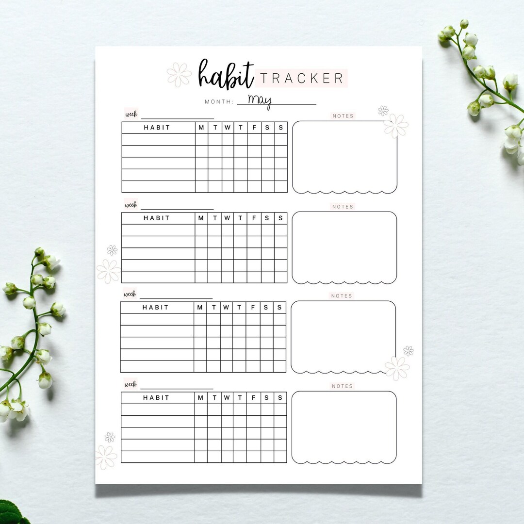 Customizable Monthly Habit Tracker: Track, Analyze, and Improve Your ...