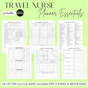 Travel Nurse Planner Essentials Travel Nurse Notebook Nurse Planner ...